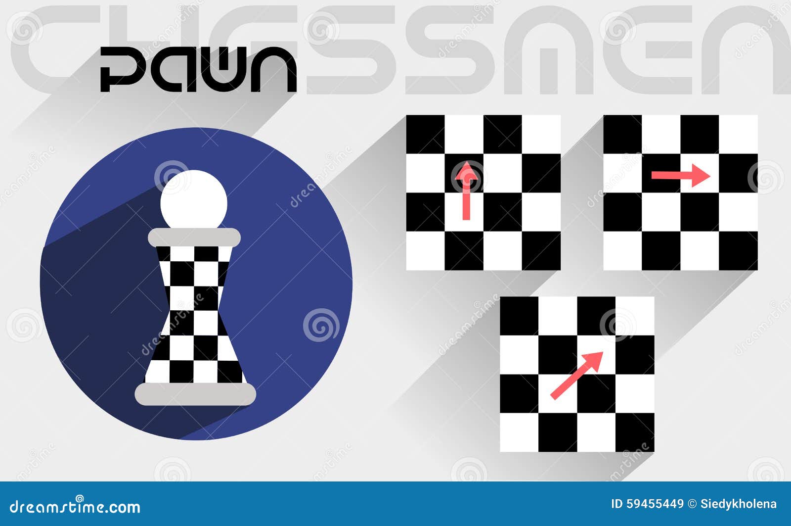 The Moves of the Chess Pawn Stock Illustration - Illustration of ...