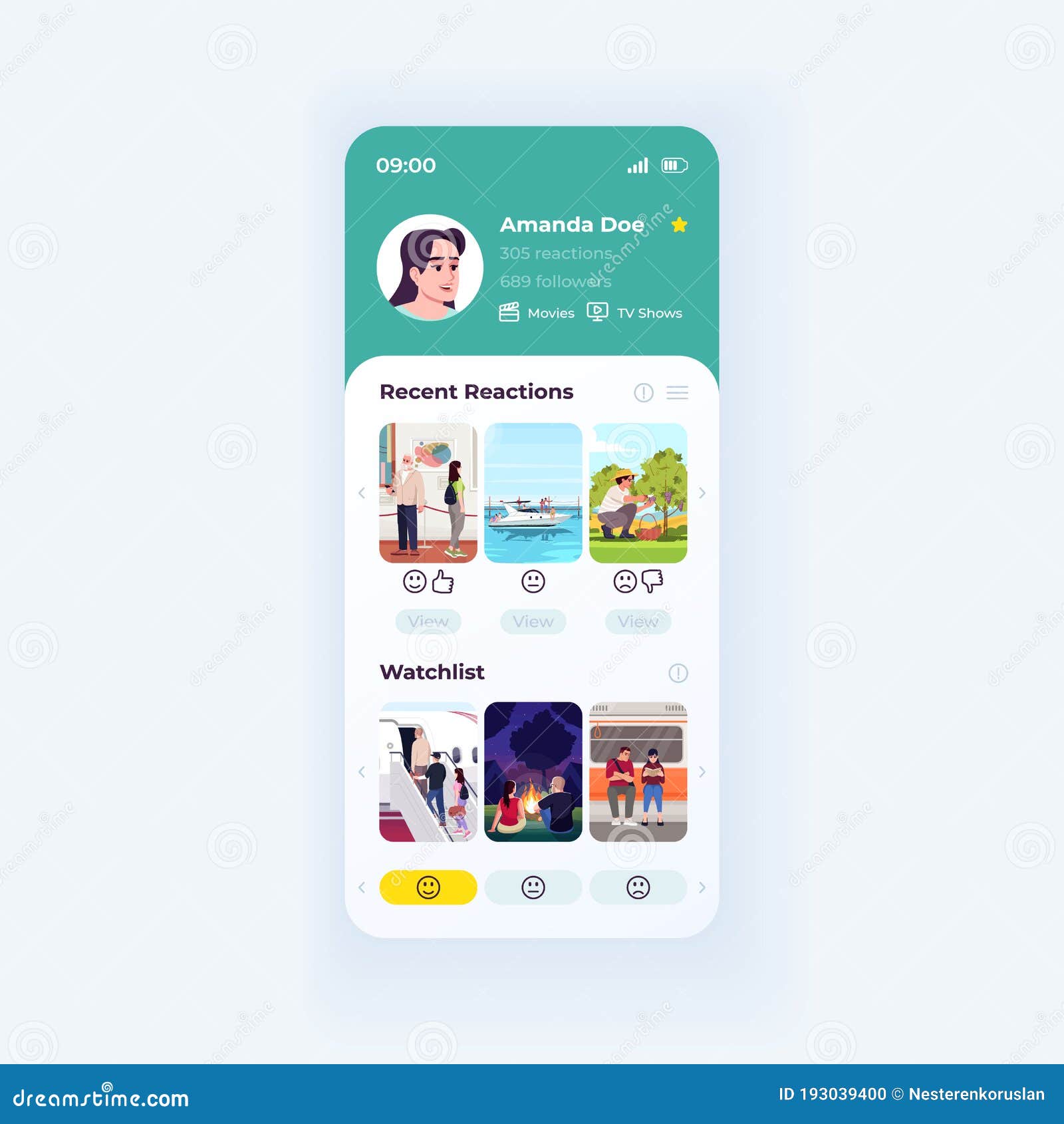 Movie Advisor App Smartphone Interface Vector Template Stock Vector ...