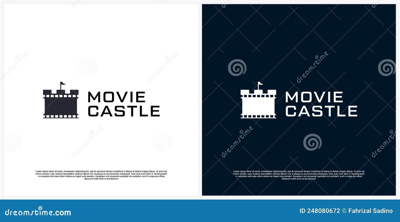Movie Black with Castle Logo Design Premium Premium Vector Stock ...