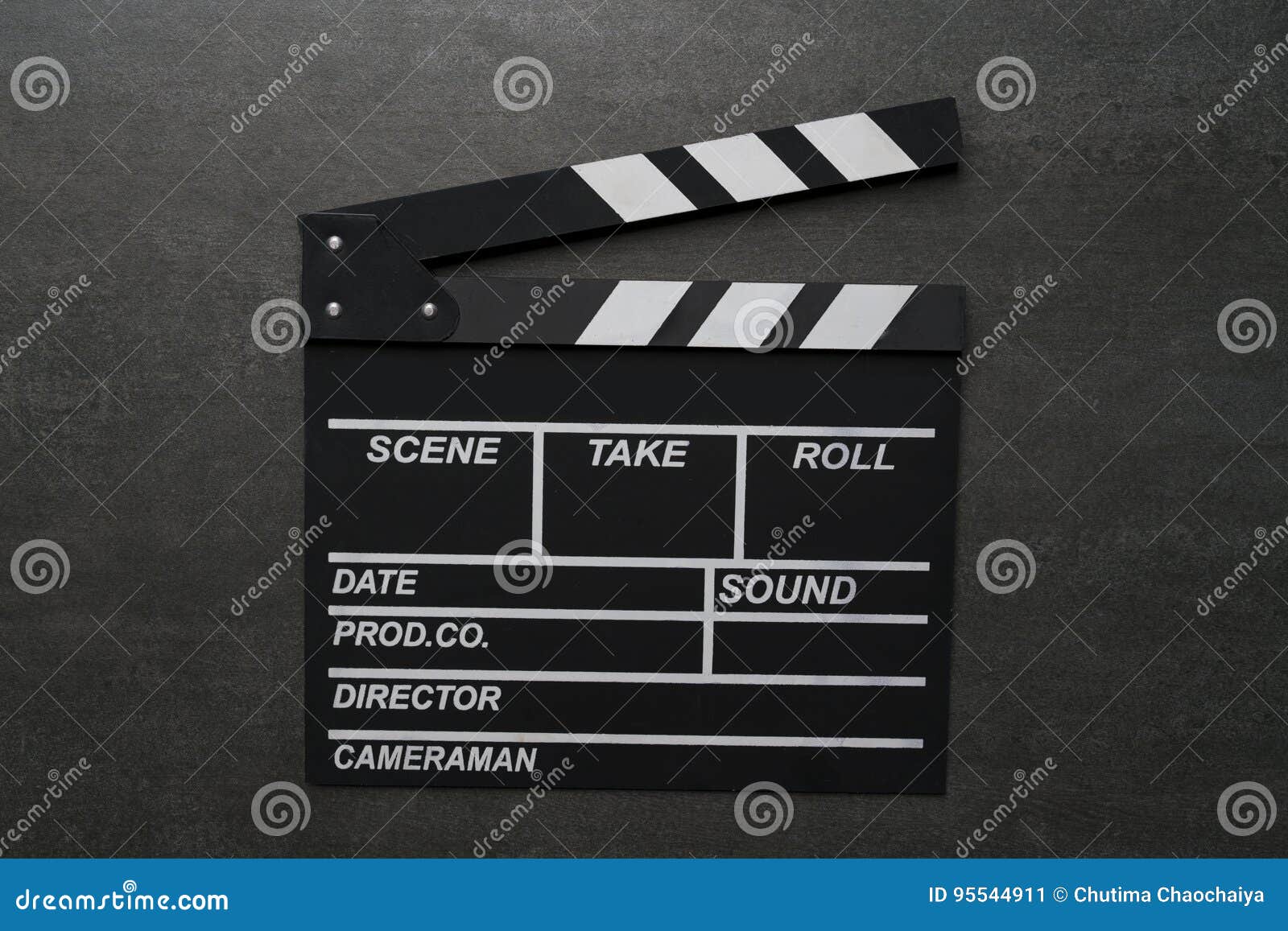 Movie Clapper on Black Table Stock Image - Image of clapperboard, video ...