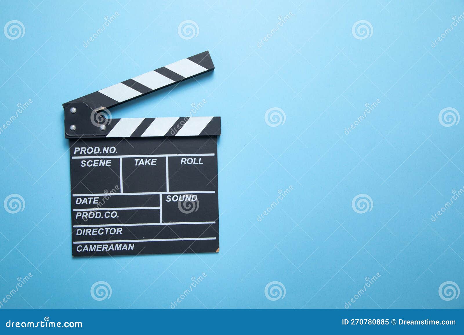 Movie Clapper on the Blue Background Stock Image - Image of clapboard ...