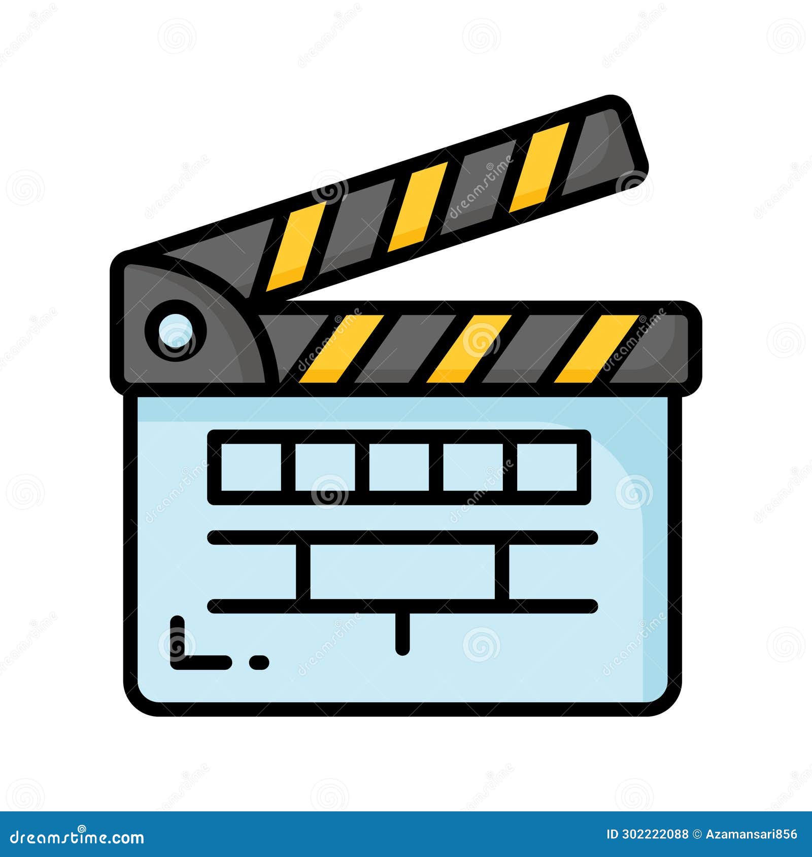 Movie Clapper Board, Filmmaking Device Icon in Modern Style, Ready To ...
