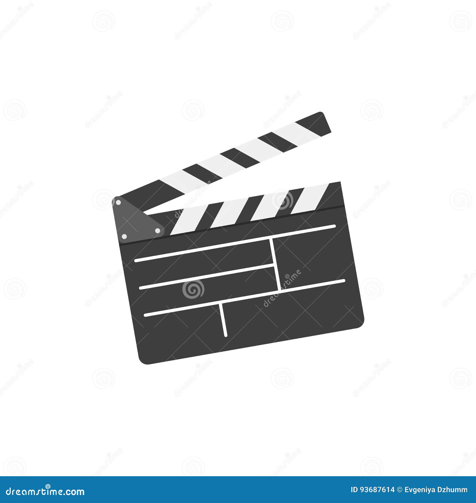 Movie Clapper Board in Flat Style. Cinema Icon Set Stock Vector ...