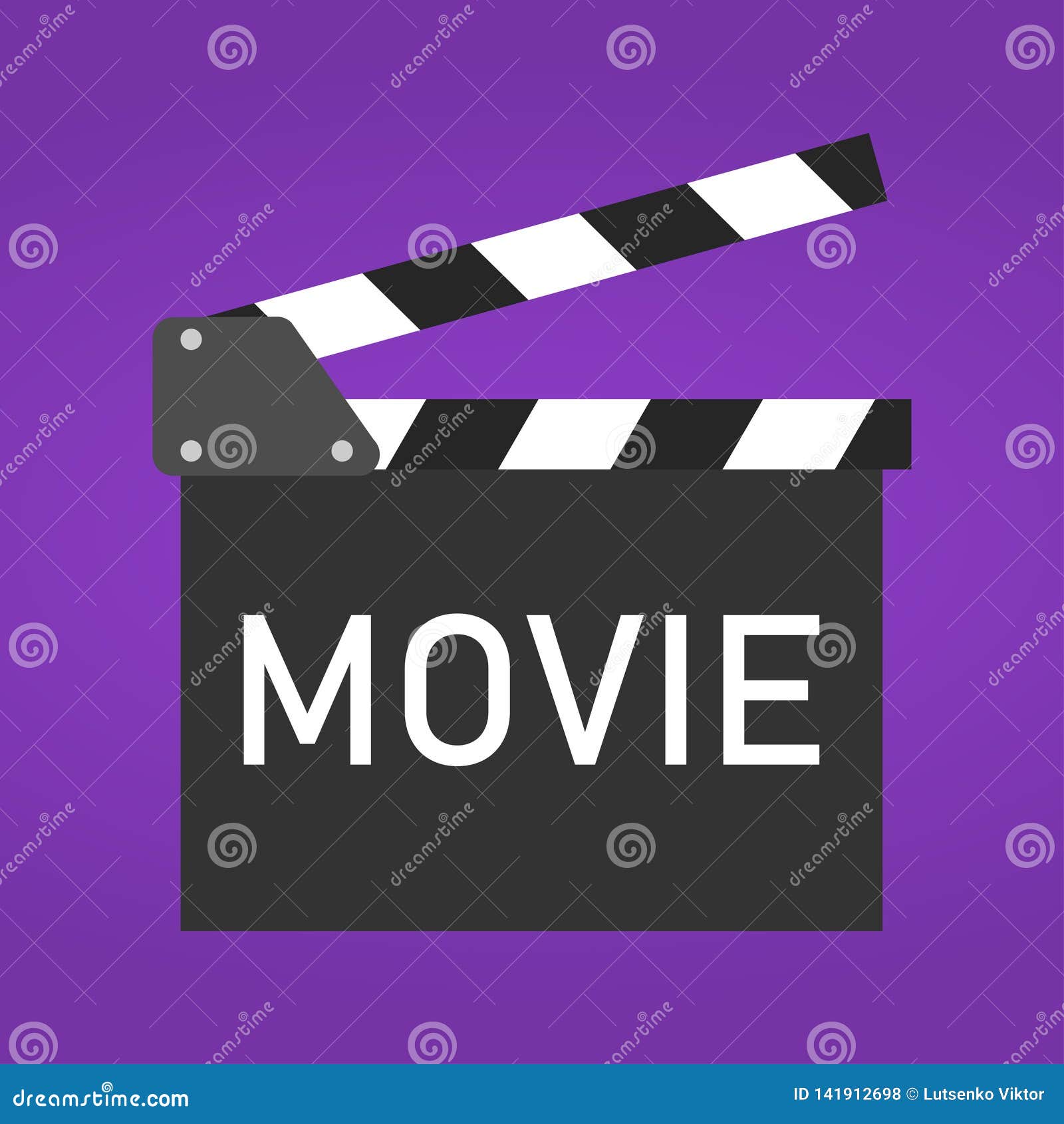 Fun Movie Clapper Board Icon. Illustration in Flat Style Stock ...