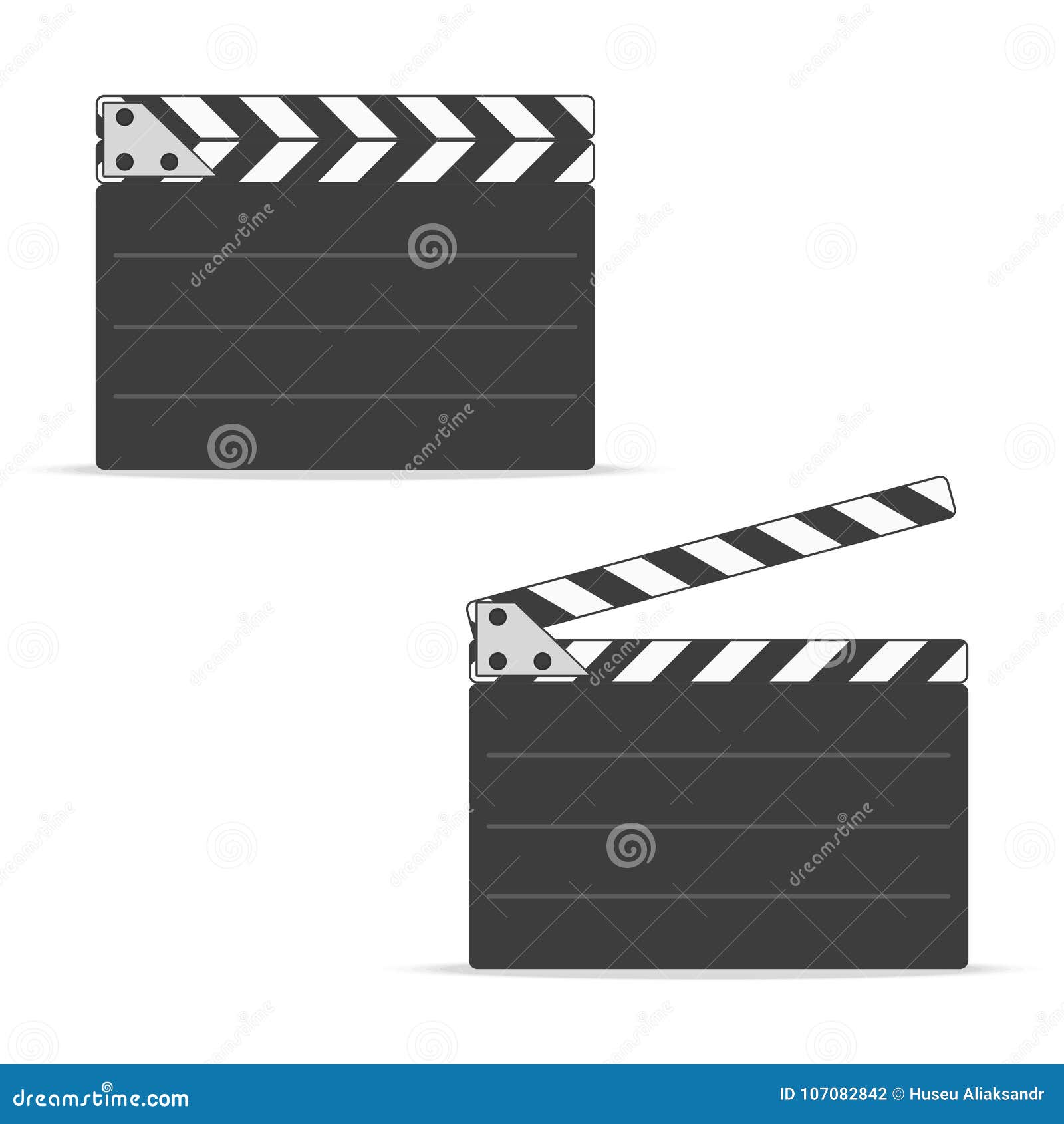Movie clapper board set. stock vector. Illustration of cameraman ...
