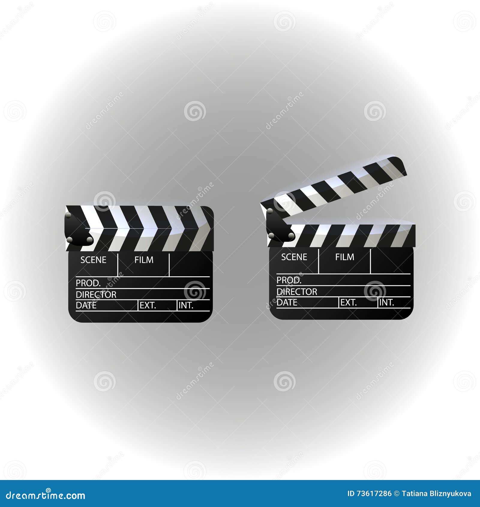 Movie Clapper Board Set. Isolated Movie Clapper with Text Stock ...