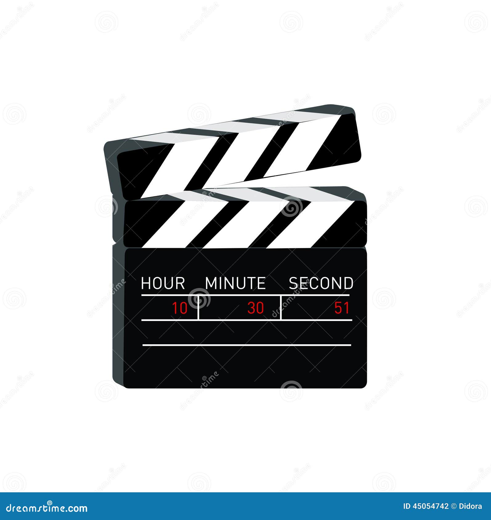 Movie Clapper Flat Design Vector Isolated on White Stock Vector ...