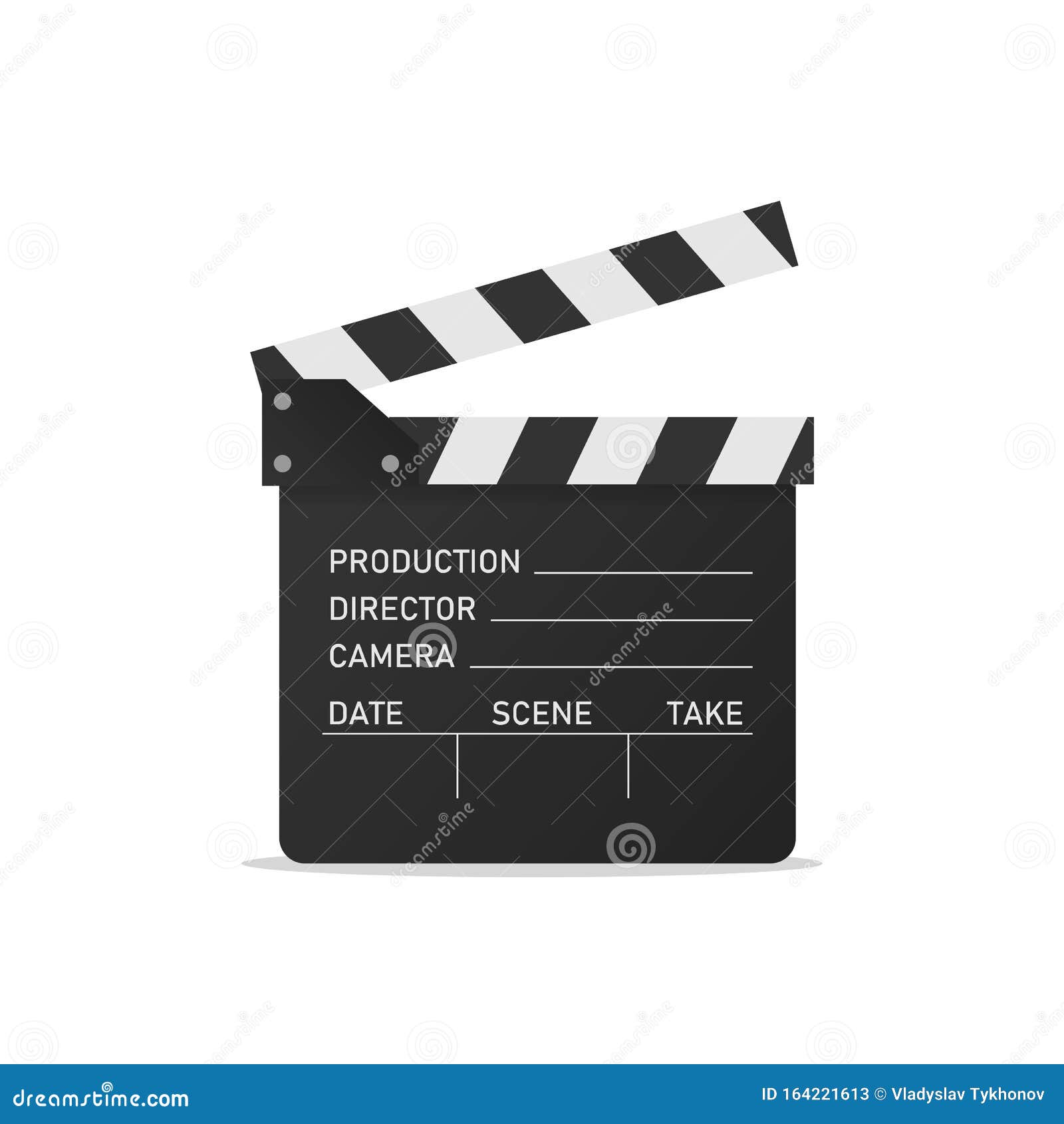 Movie Clapper Isolated on White Background. Open Clapperboard. Vector ...