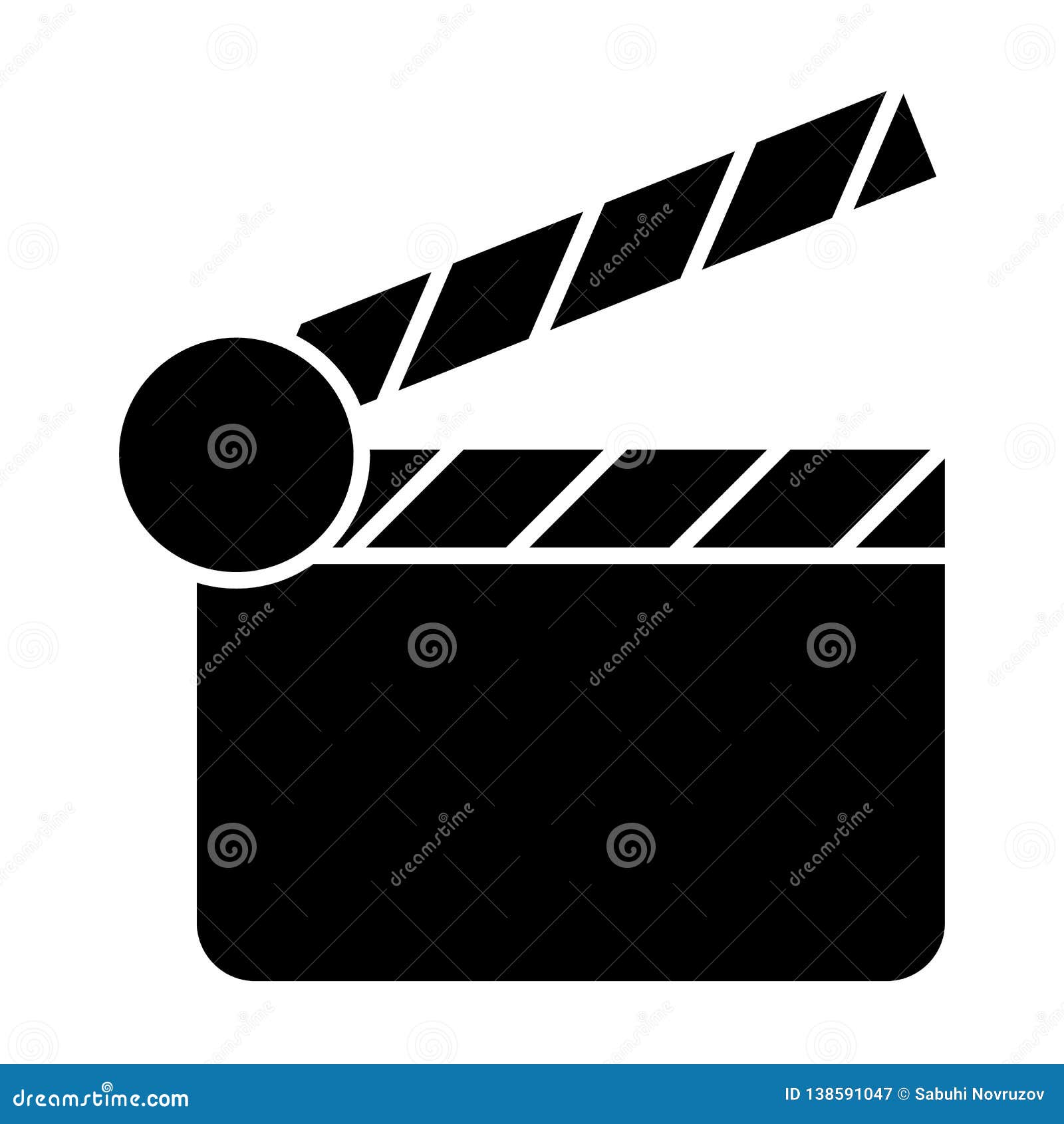 Movie Clapper Solid Icon. Clapperboard Vector Illustration Isolated on ...