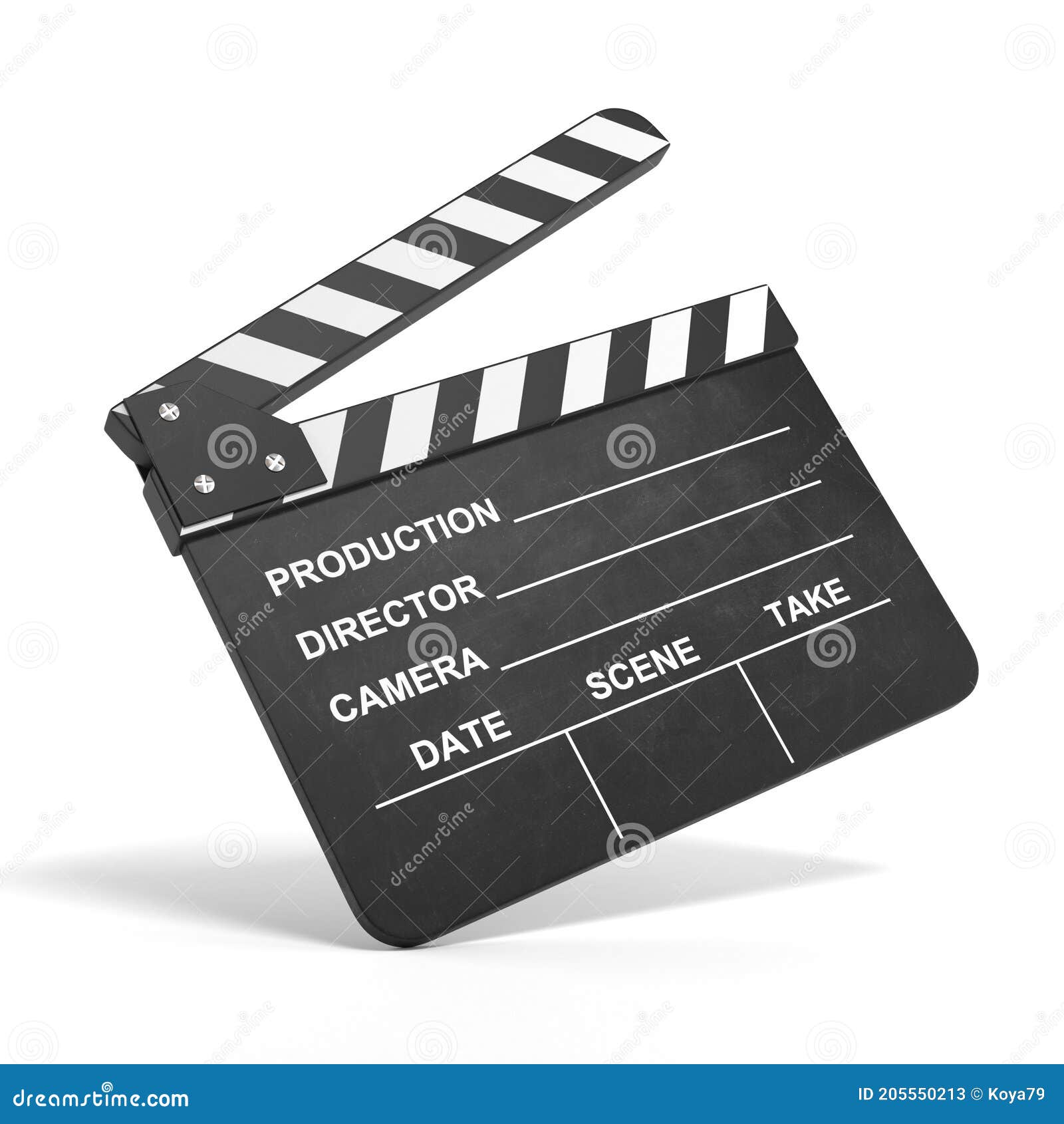 Movie Clapper on White Background 3d Illustration Stock Illustration ...