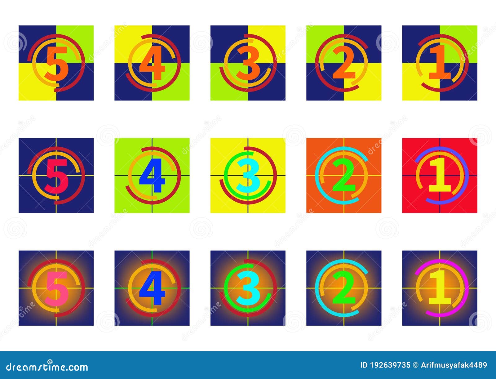 Movie Countdown from Five To One Stock Vector - Illustration of cinema ...