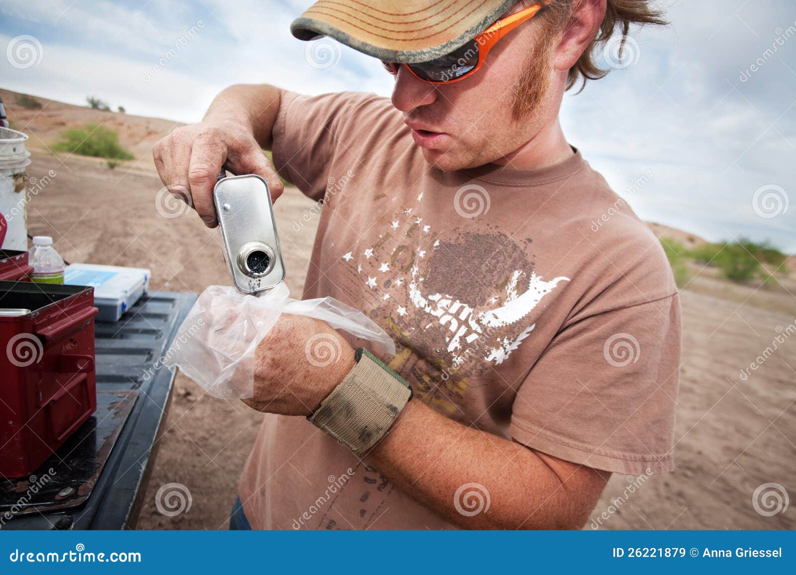 Movie Crew Member Pouring Explosive Powder Stock Image - Image of ...