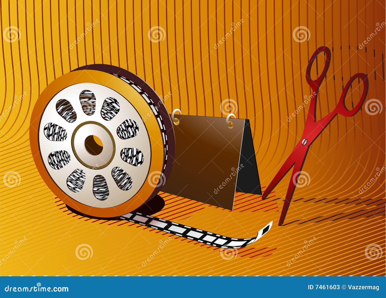 Movie cut stock vector. Illustration of stripped, entertainment - 7461603