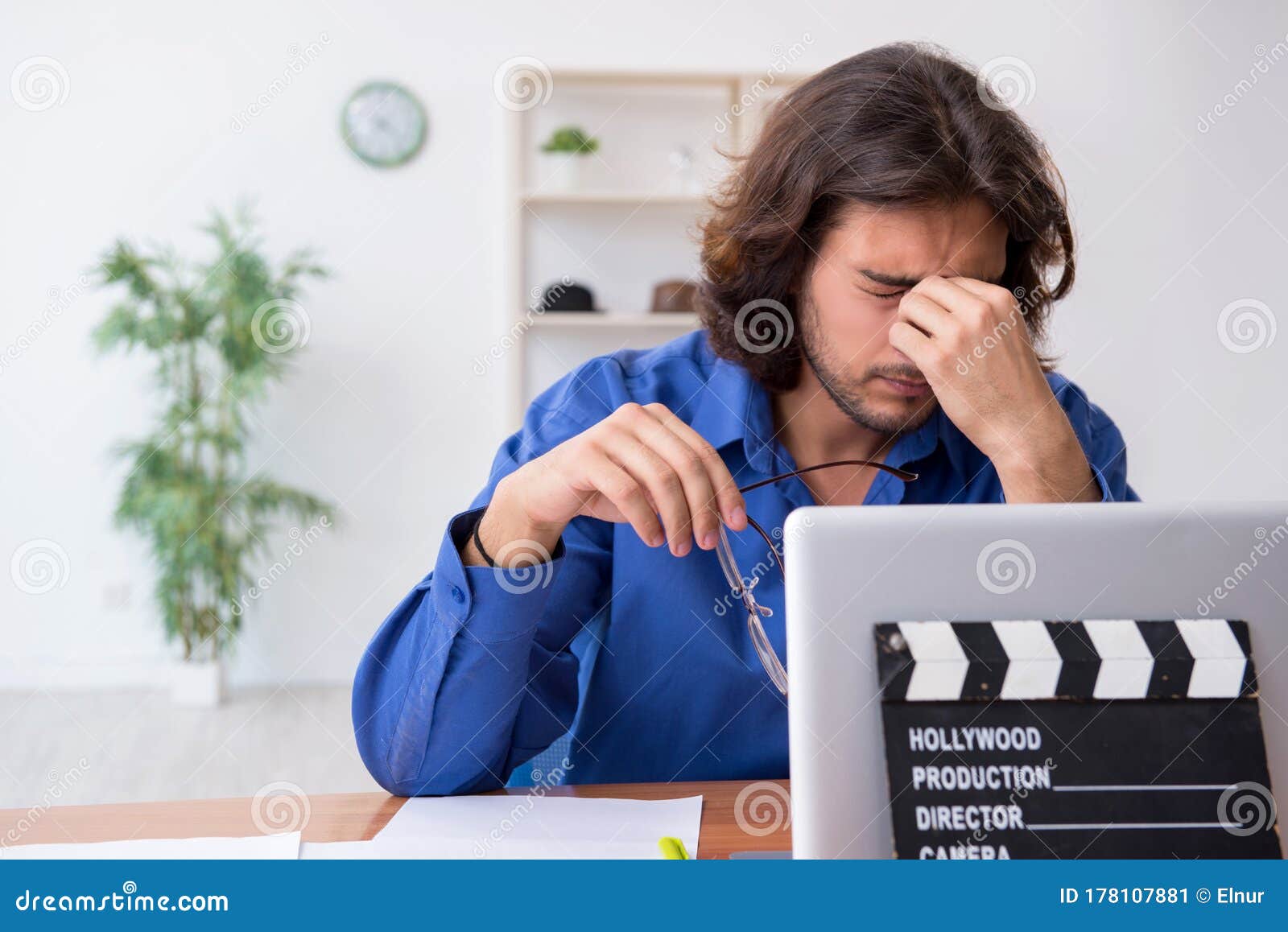 Movie Director Working in the Studio Stock Image - Image of fatigue ...