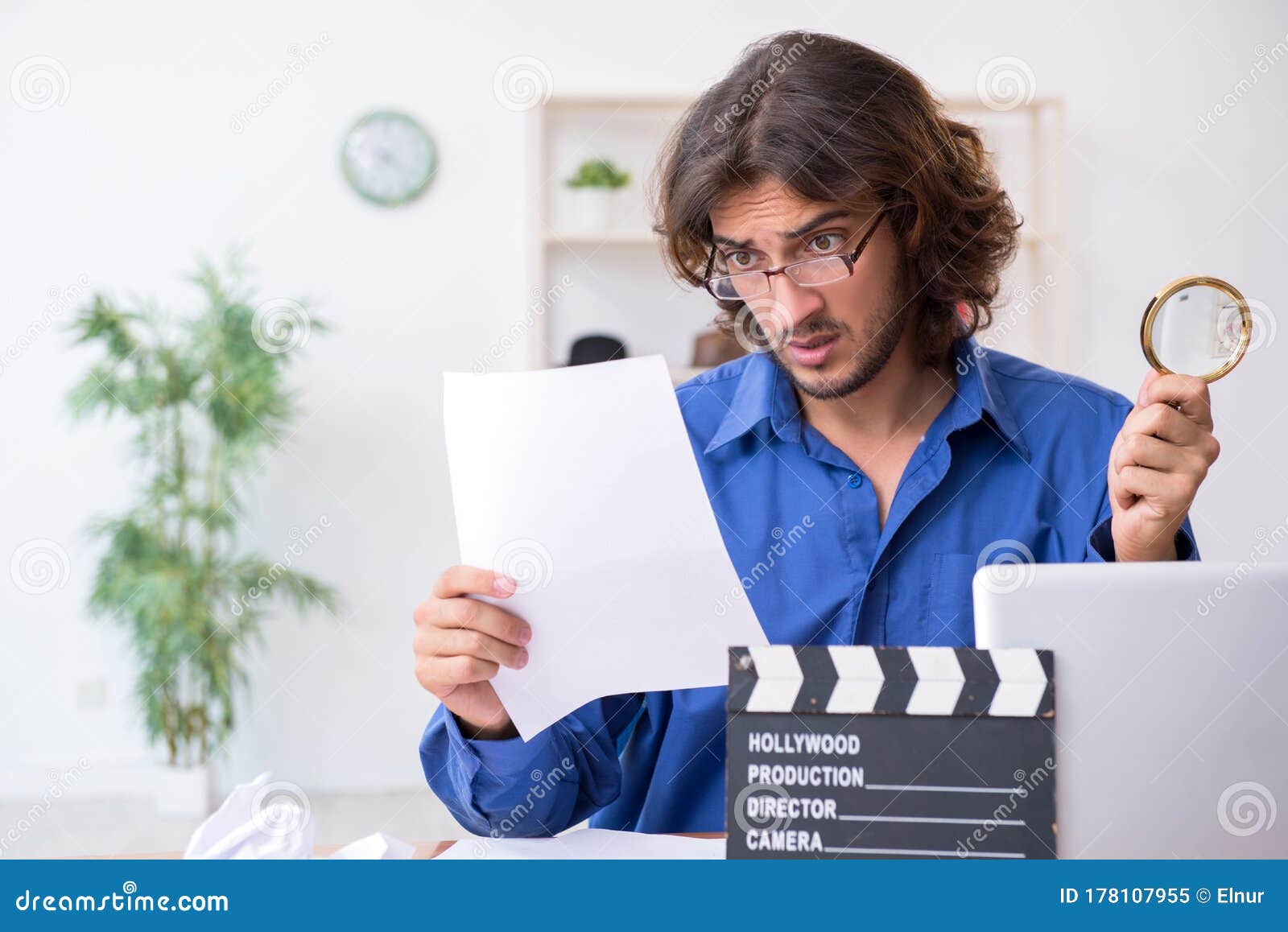Movie Director Working in the Studio Stock Image - Image of contract ...