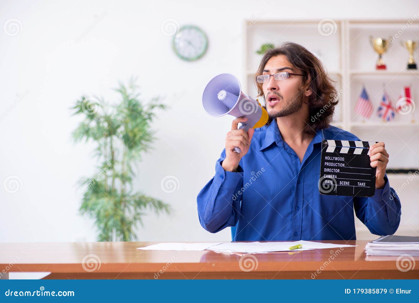 Movie Director Working in the Studio Stock Image - Image of movie, film ...