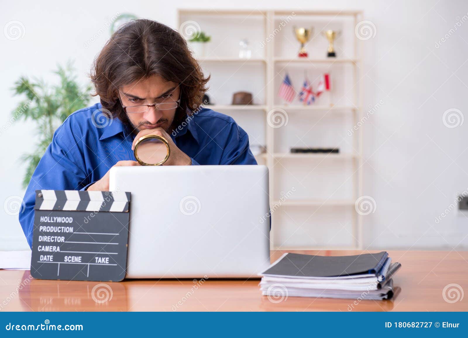 Movie Director Working in the Studio Stock Image - Image of director ...
