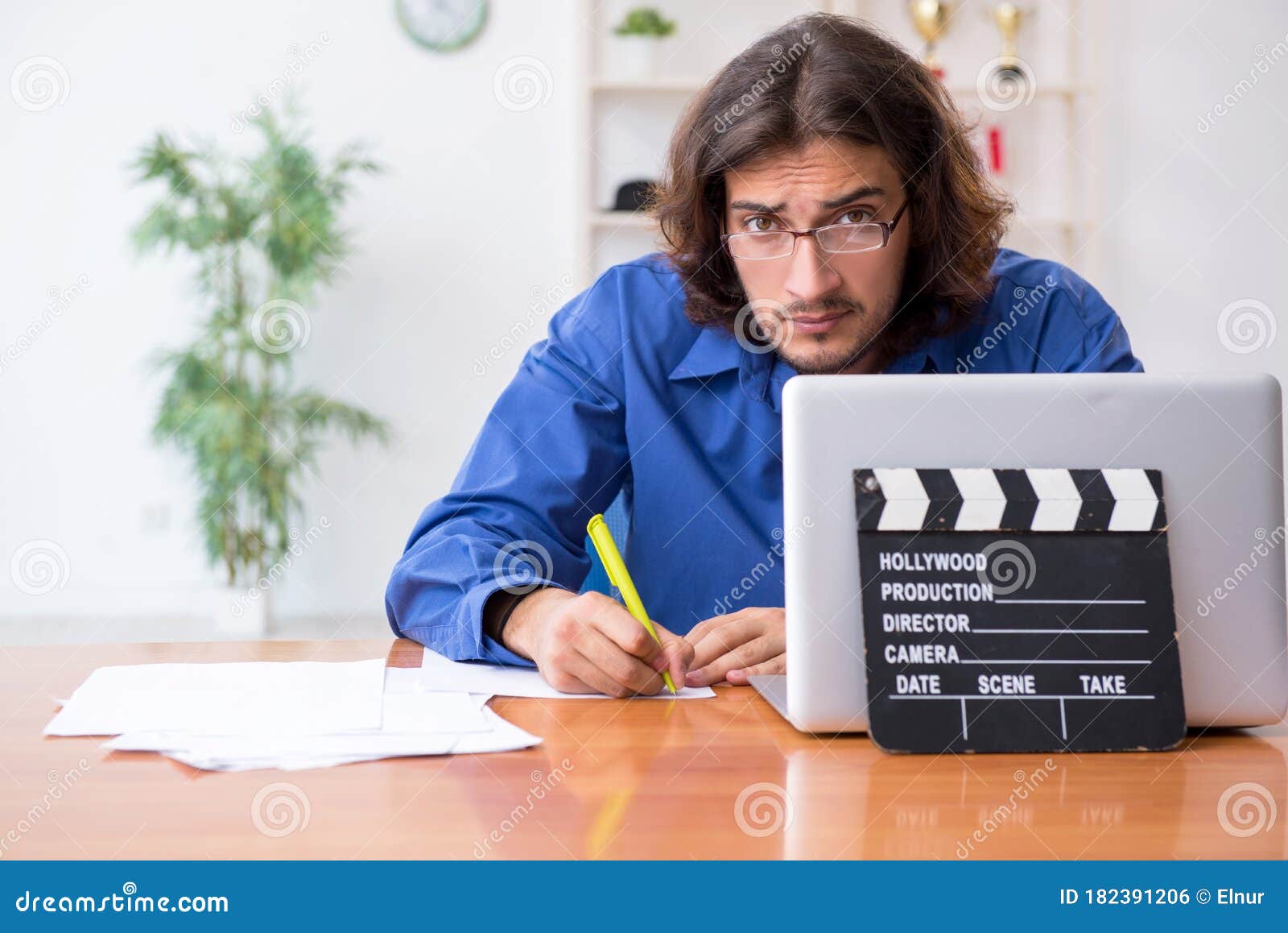 Movie Director Working in the Studio Stock Photo - Image of chalkboard ...