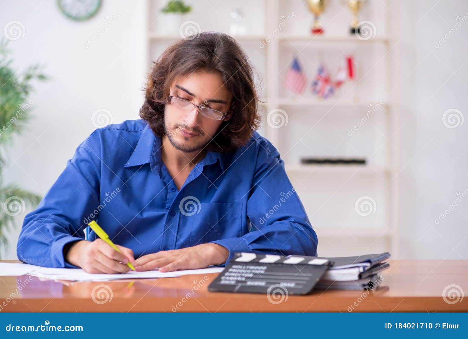 Movie Director Working in the Studio Stock Photo - Image of author ...