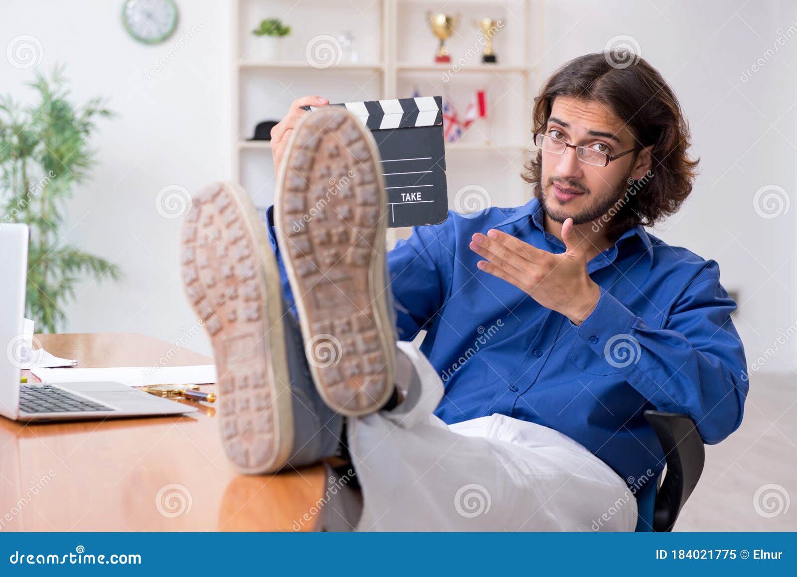 Movie Director Working in the Studio Stock Image - Image of director ...