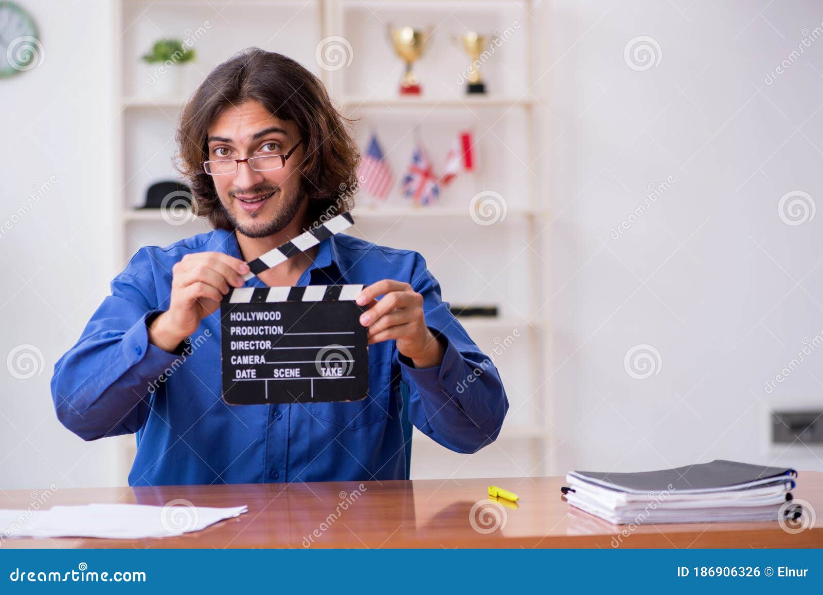 Movie Director Working in the Studio Stock Photo - Image of clapper ...