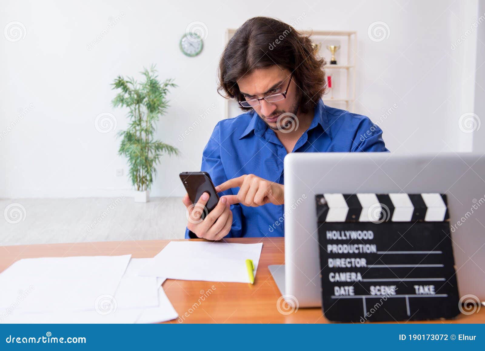Movie Director Working in the Studio Stock Photo - Image of clapboard ...