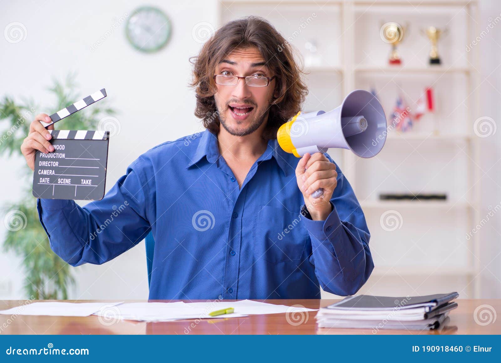 Movie Director Working in the Studio Stock Photo - Image of making ...