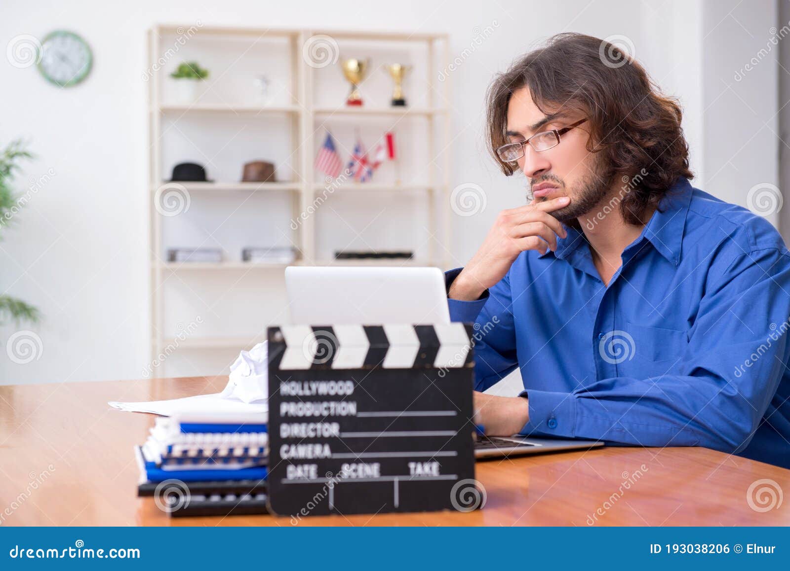 Movie Director Working in the Studio Stock Photo - Image of blackboard ...