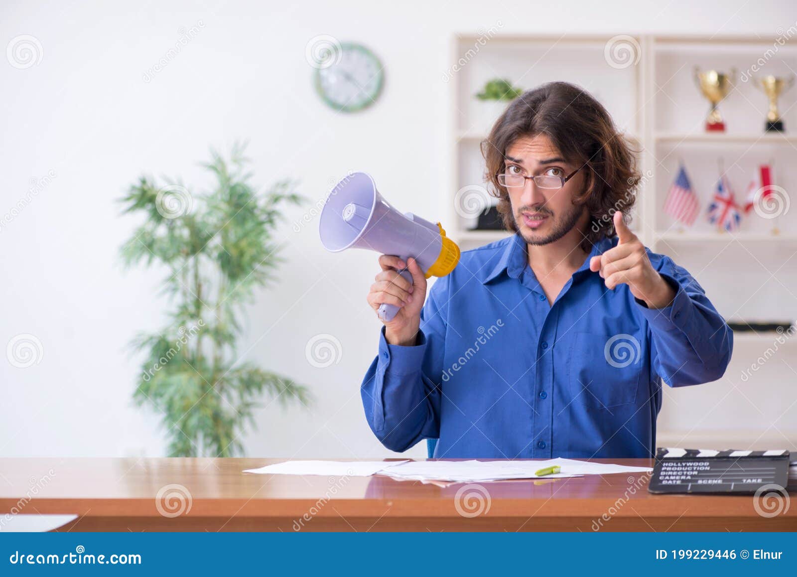 Movie Director Working in the Studio Stock Photo - Image of board ...