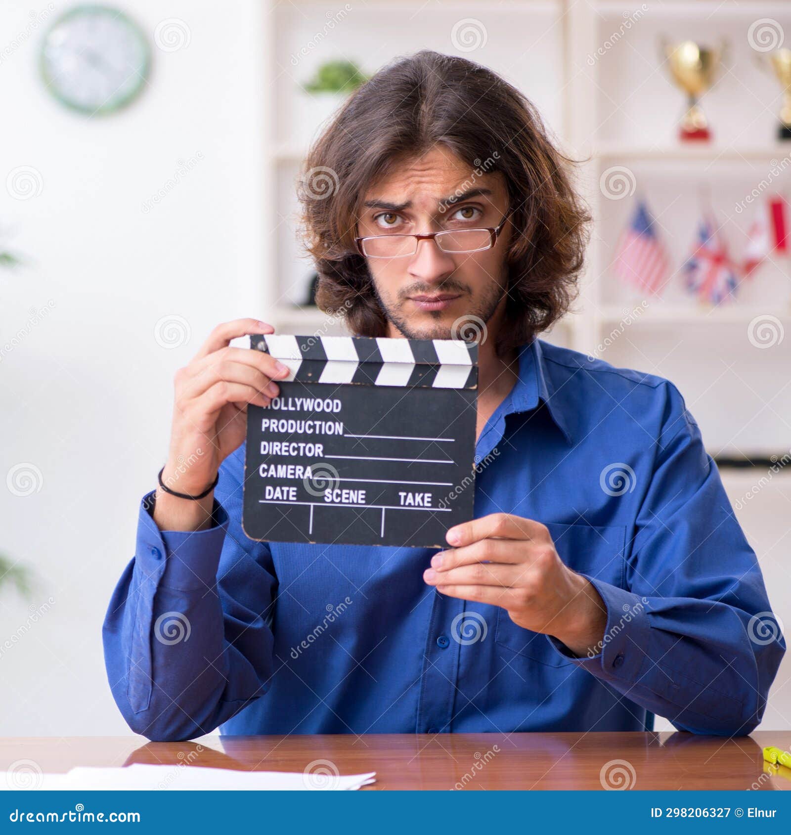 Movie Director Working in the Studio Stock Image - Image of director ...