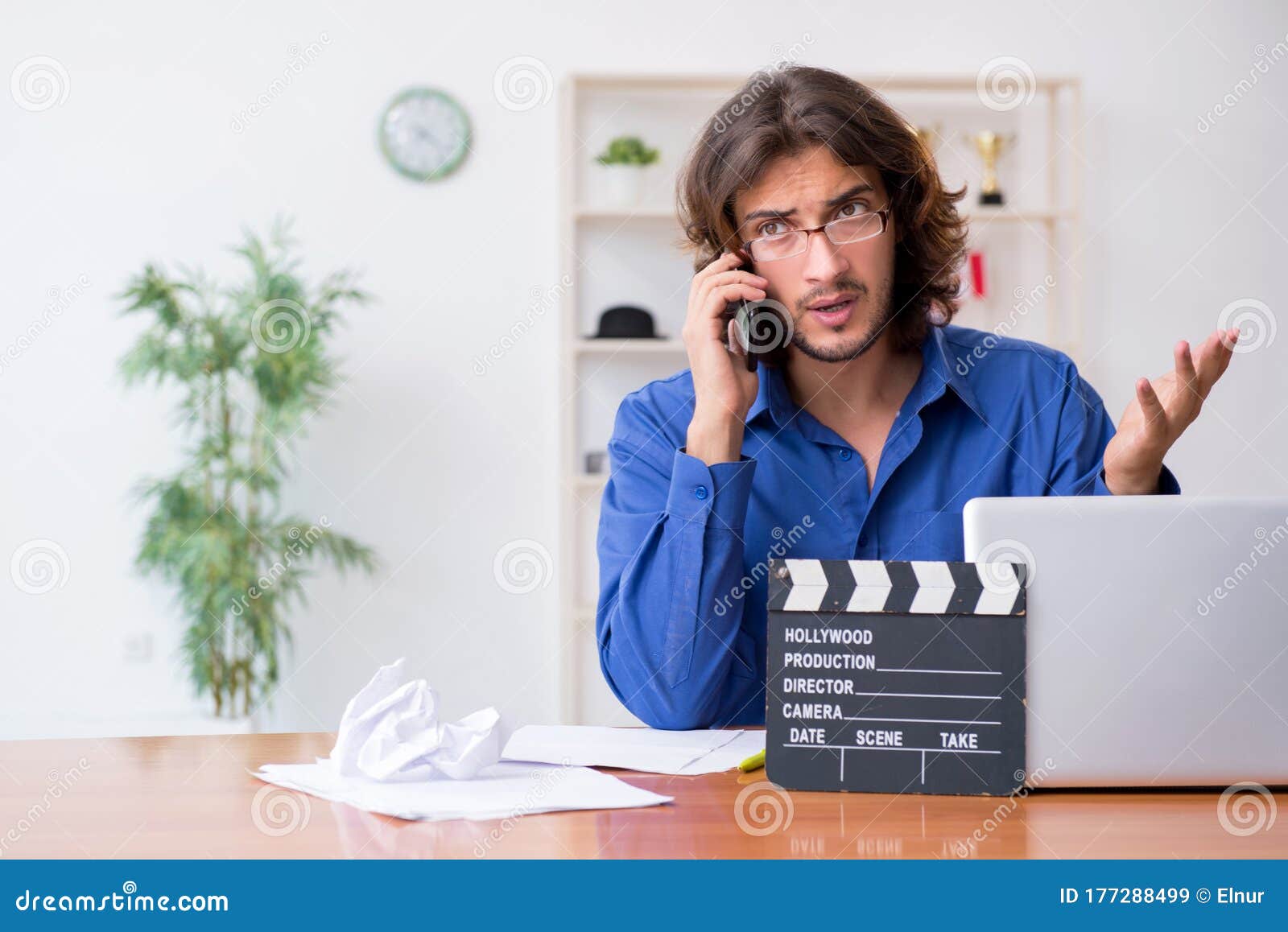 Movie Director Working in the Studio Stock Image - Image of clap, film ...