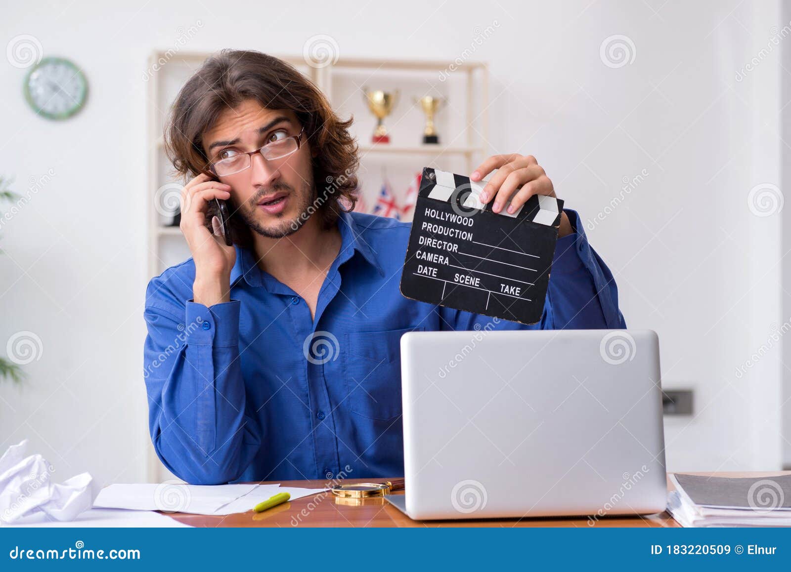 Movie Director Working in the Studio Stock Image - Image of cinema ...