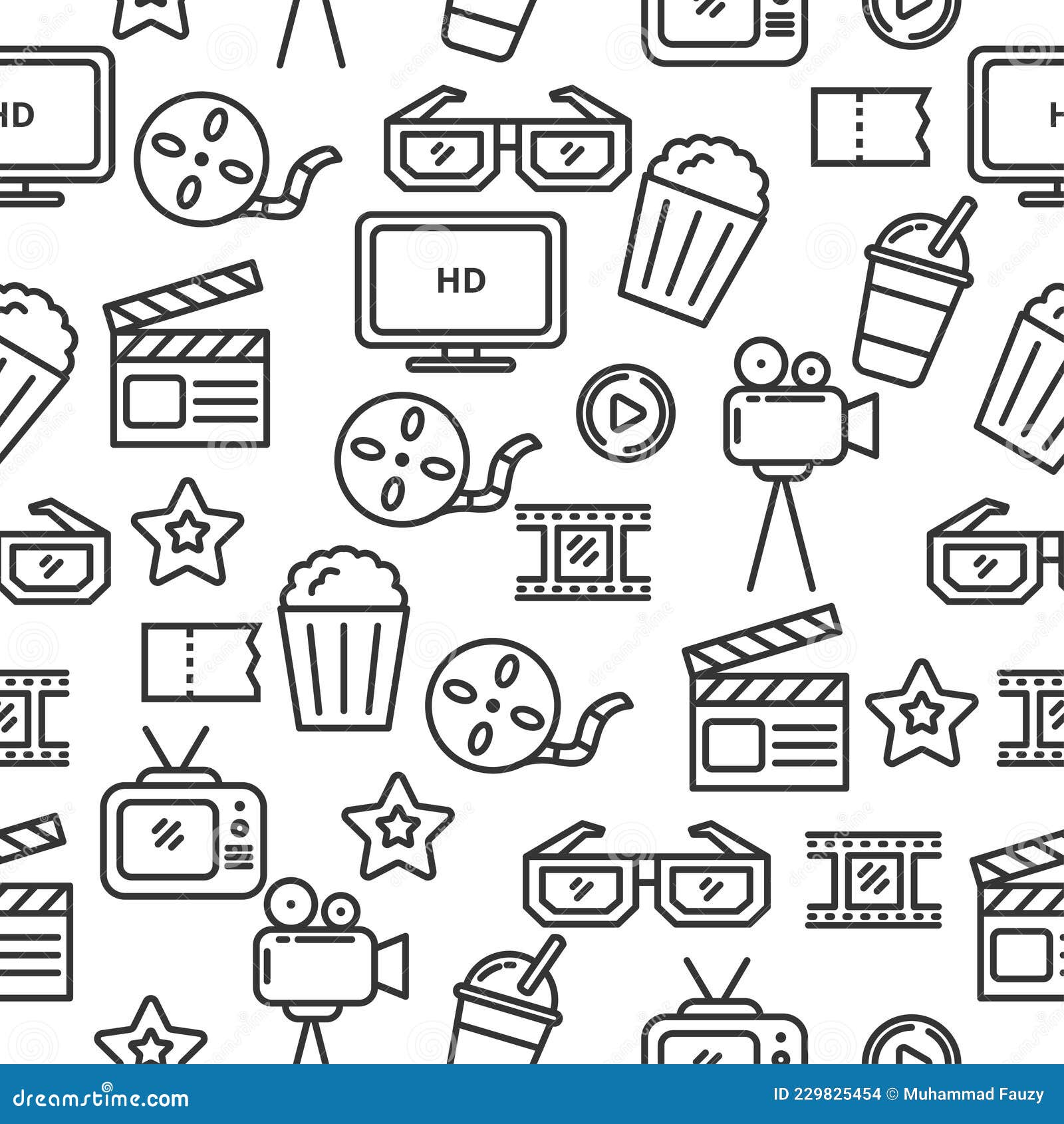 Set Of Movie Doodle Illustrations With Cute Hand-drawn Style Isolated ...