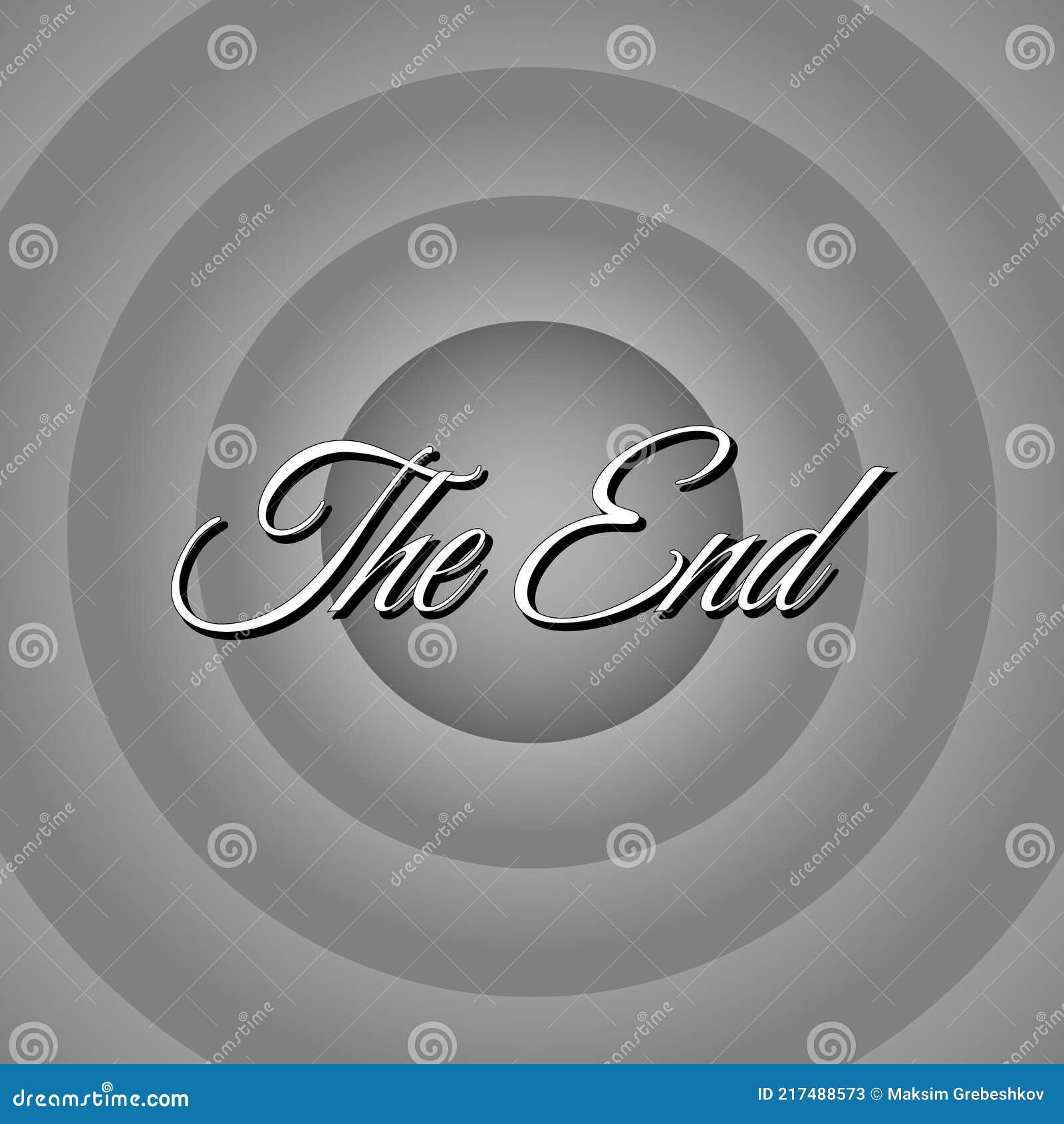 Movie Ending Screen with Black and White Gradient Circles for Your ...