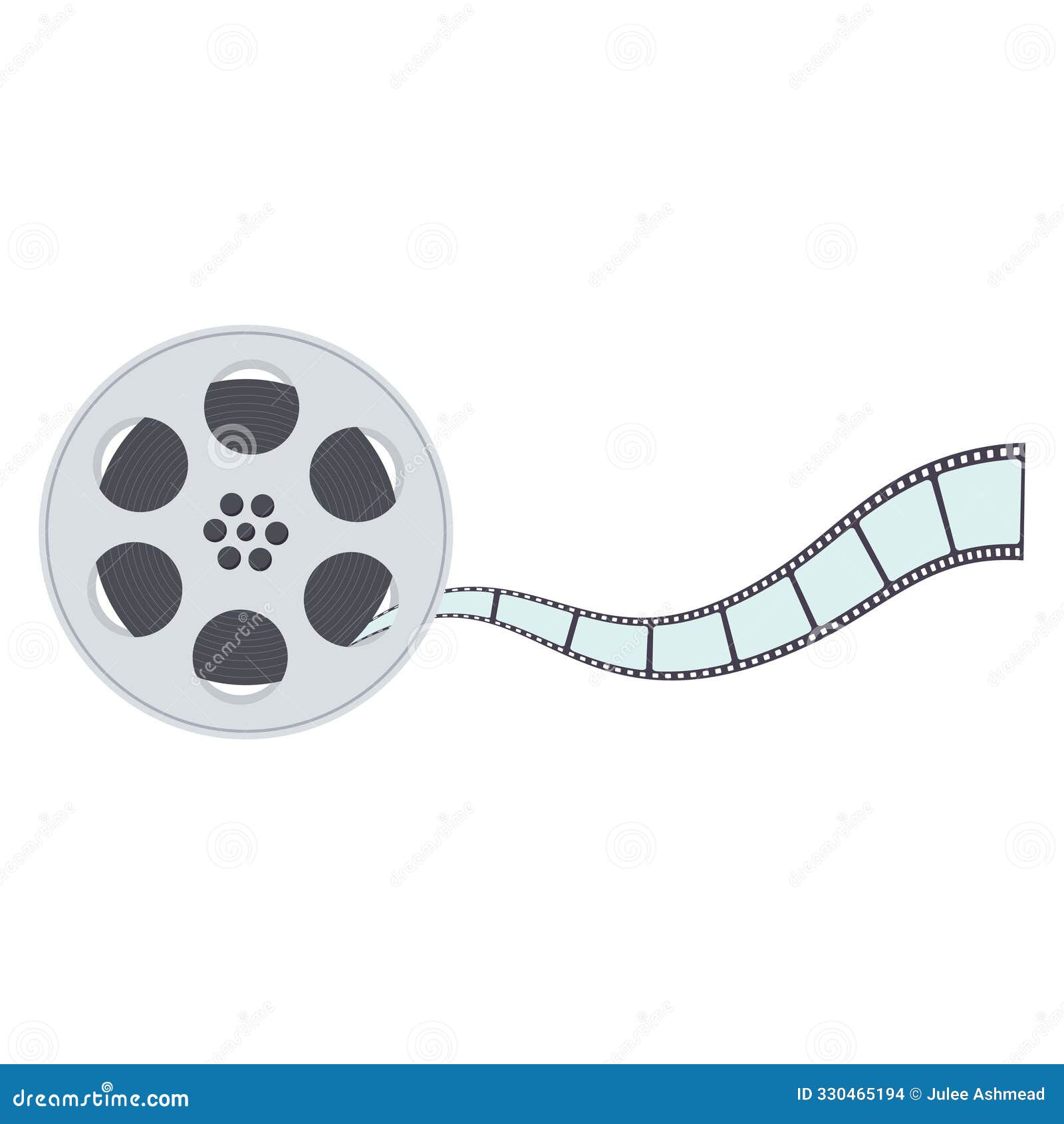 Film Strip with Reel on a White Background. Vector Illustration Graphic ...