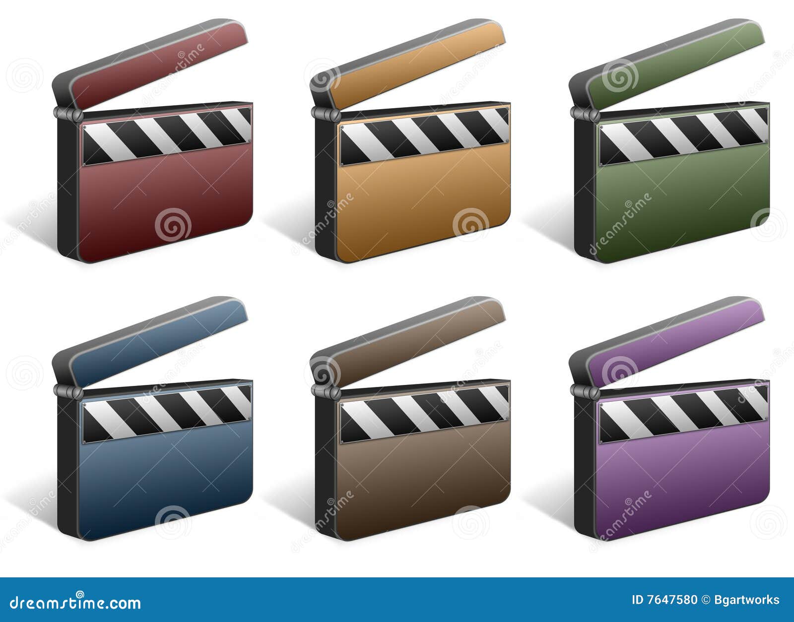 Movie folder icon set stock illustration. Illustration of clip - 7647580