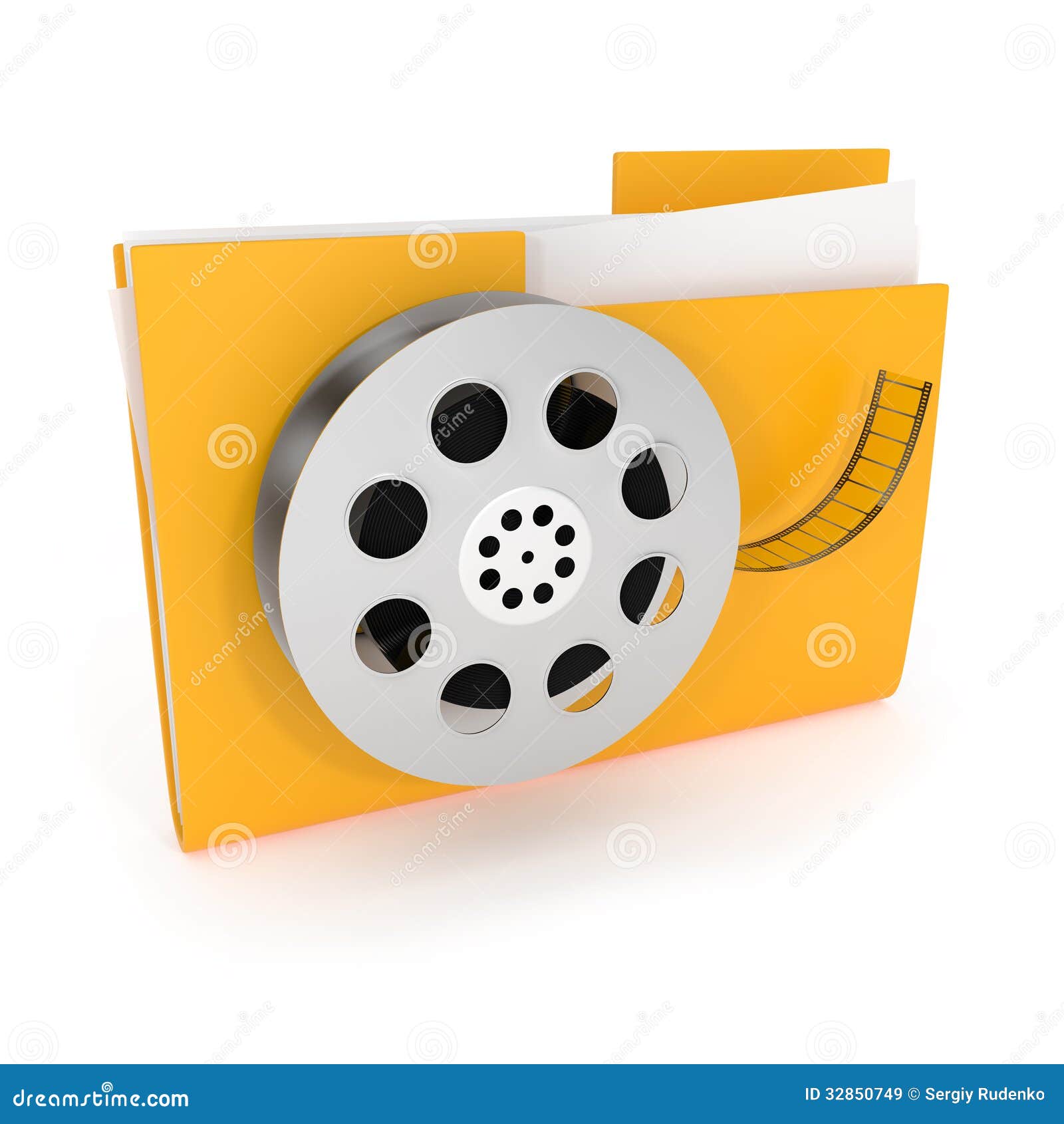 Movie Folder Icon on white stock illustration. Illustration of concepts ...