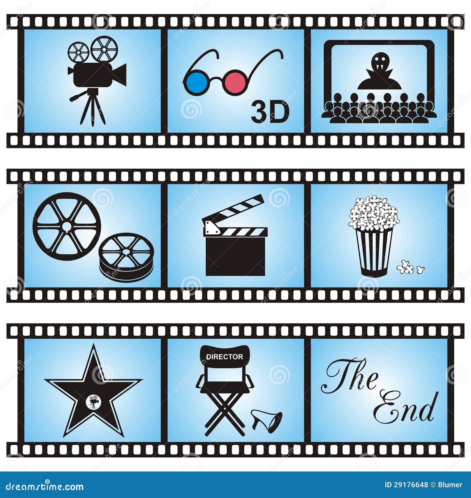 Movie icons stock vector. Illustration of graphic, filmstrip - 29176648