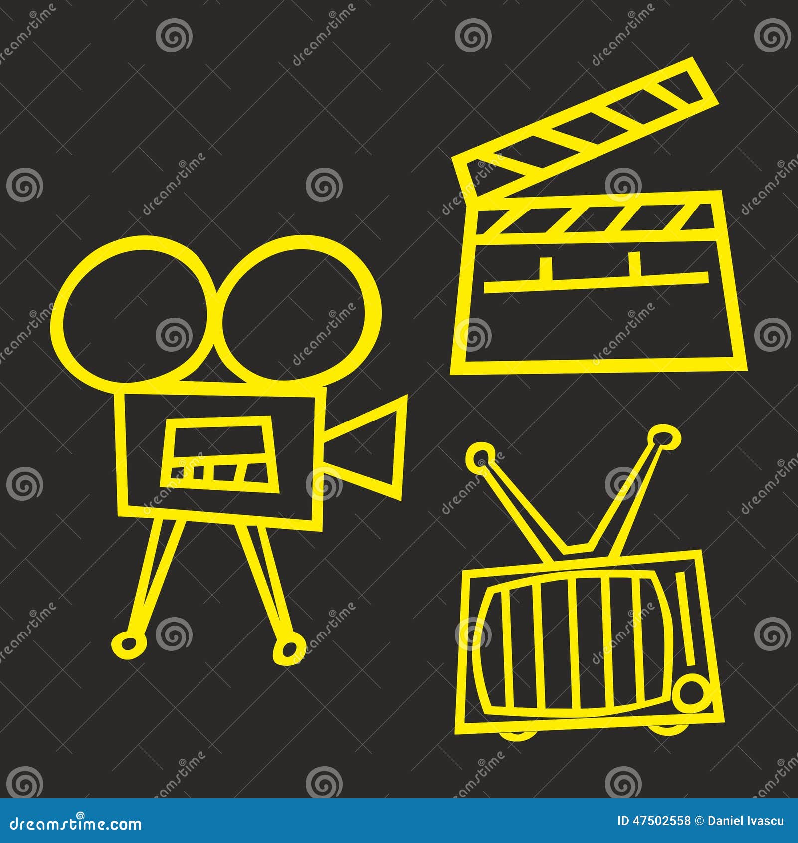 Movie icons stock vector. Illustration of motion, cinema - 47502558