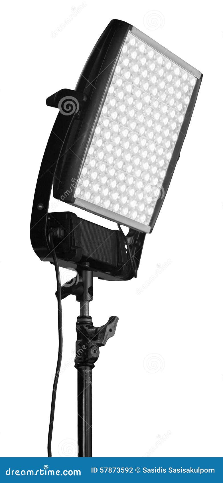 Movie LED light on a stand stock photo. Image of studio - 57873592