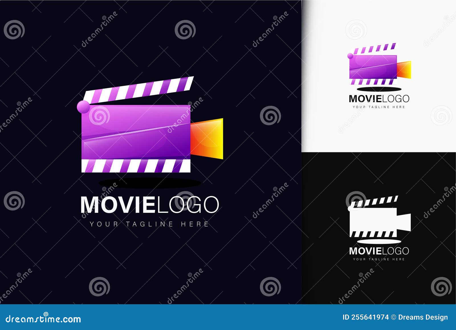 Movie Logo Design with Gradient Stock Vector - Illustration of ...