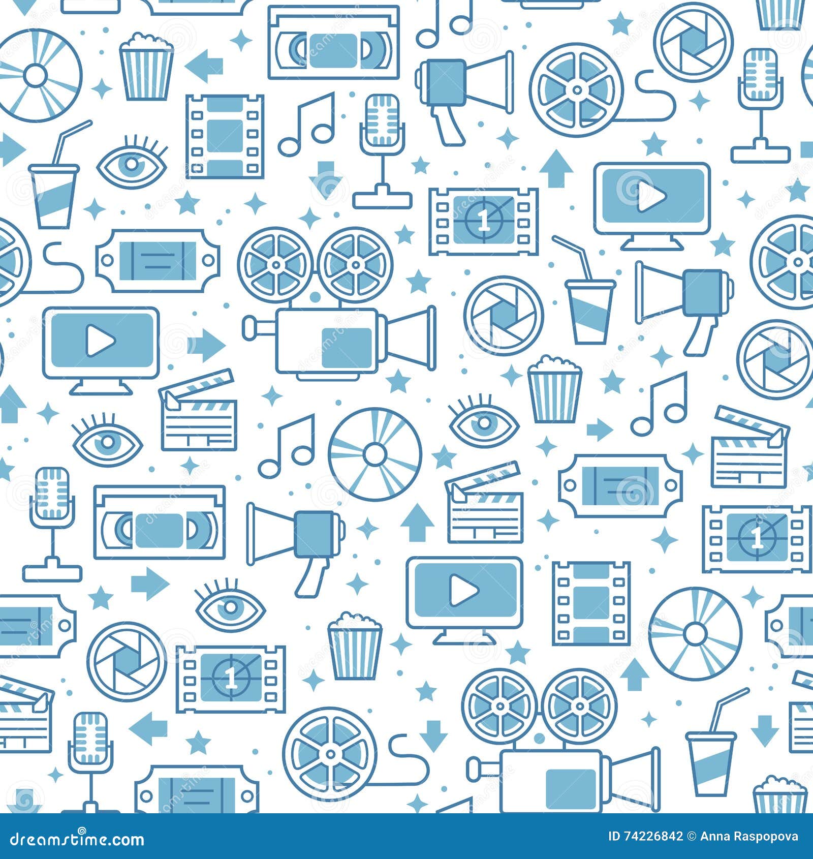 Movie pattern stock vector. Illustration of flick, performance - 74226842