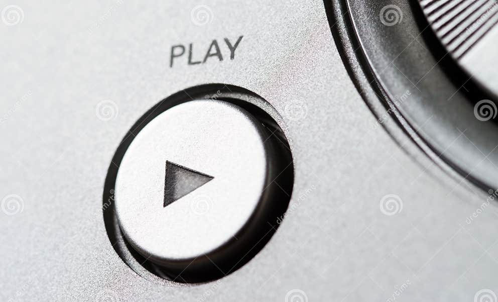 A Movie Playback Button on a Control Panel and Selector Switch. Stock ...