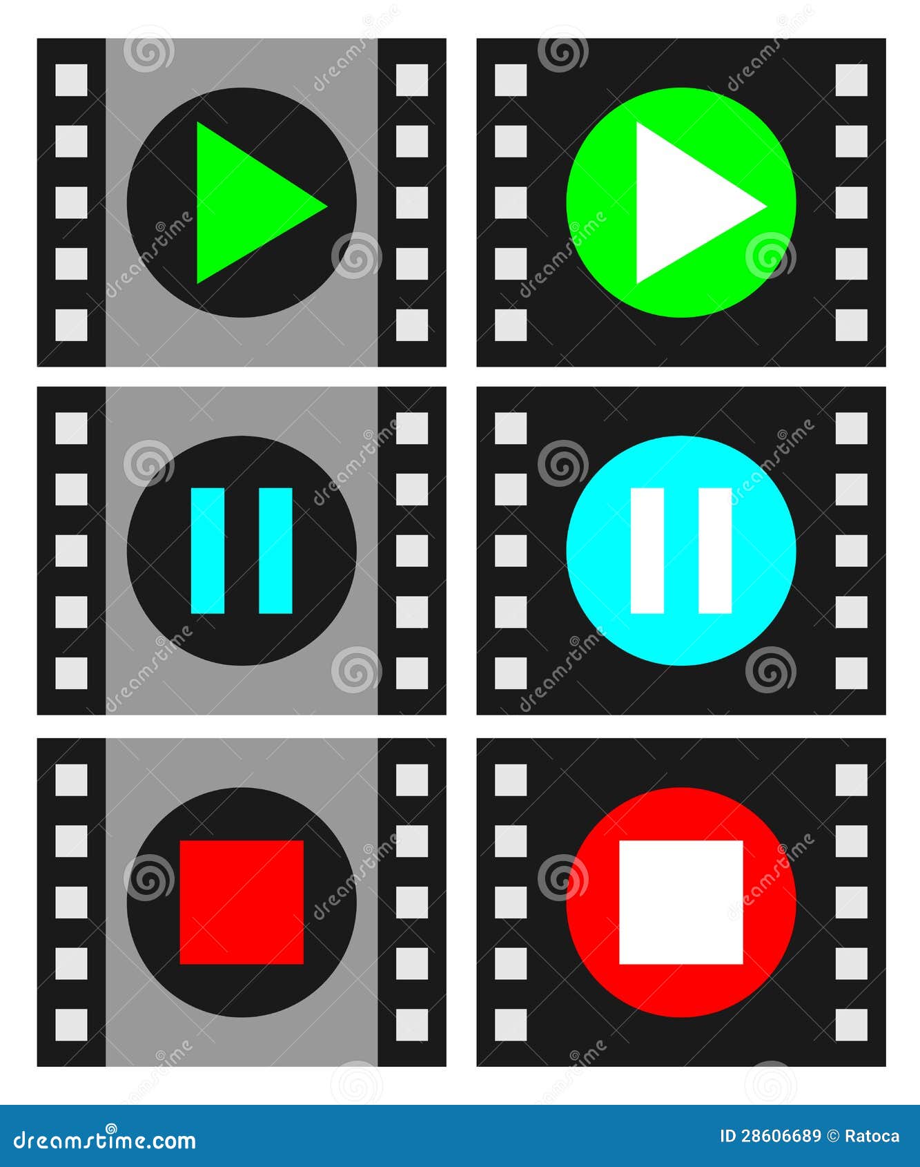 Movie Player Play Button Vector Icon Isolated On Transparent Background ...