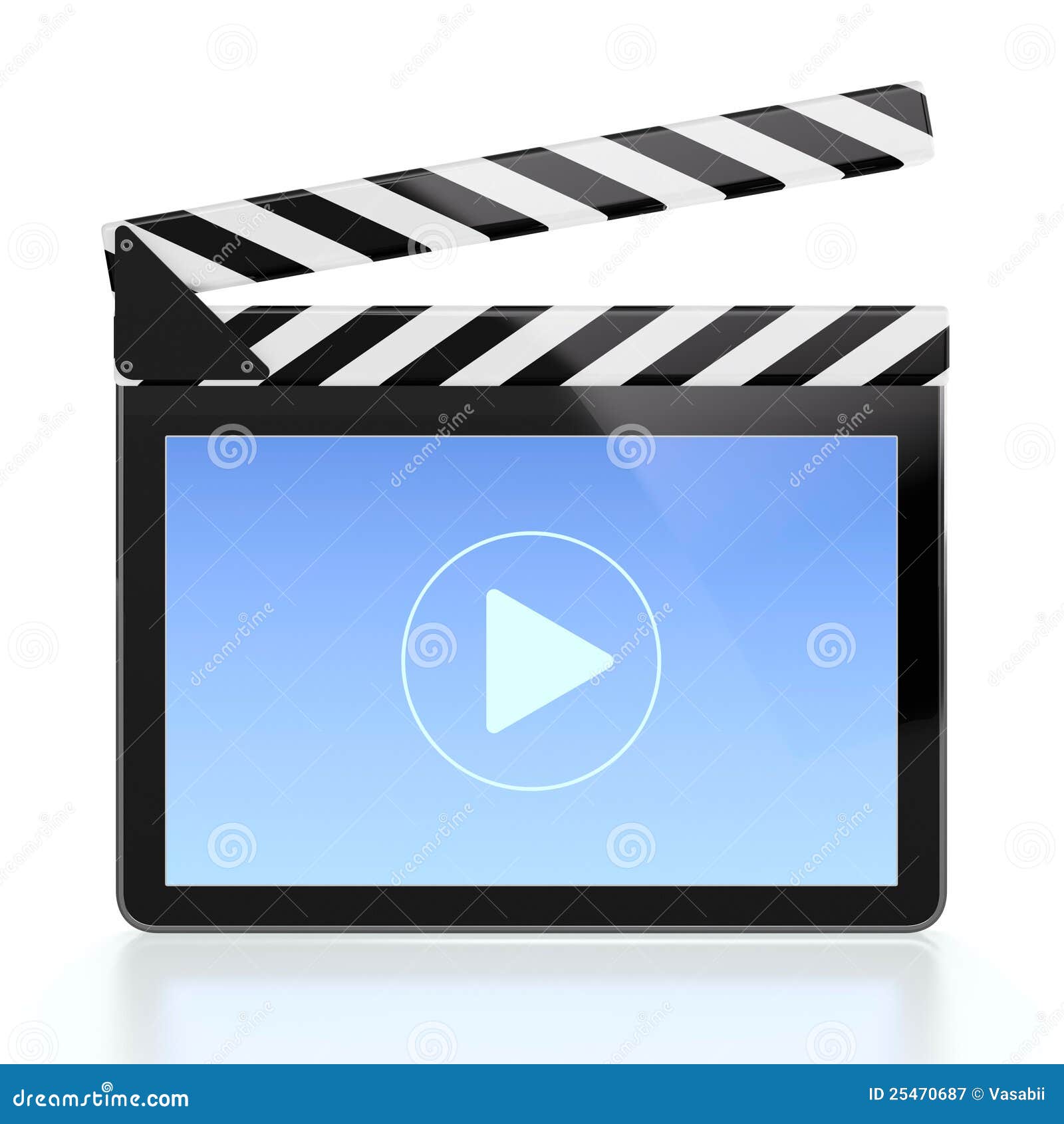 Movie Player Play Button Vector Icon On White Background. Flat Vector ...