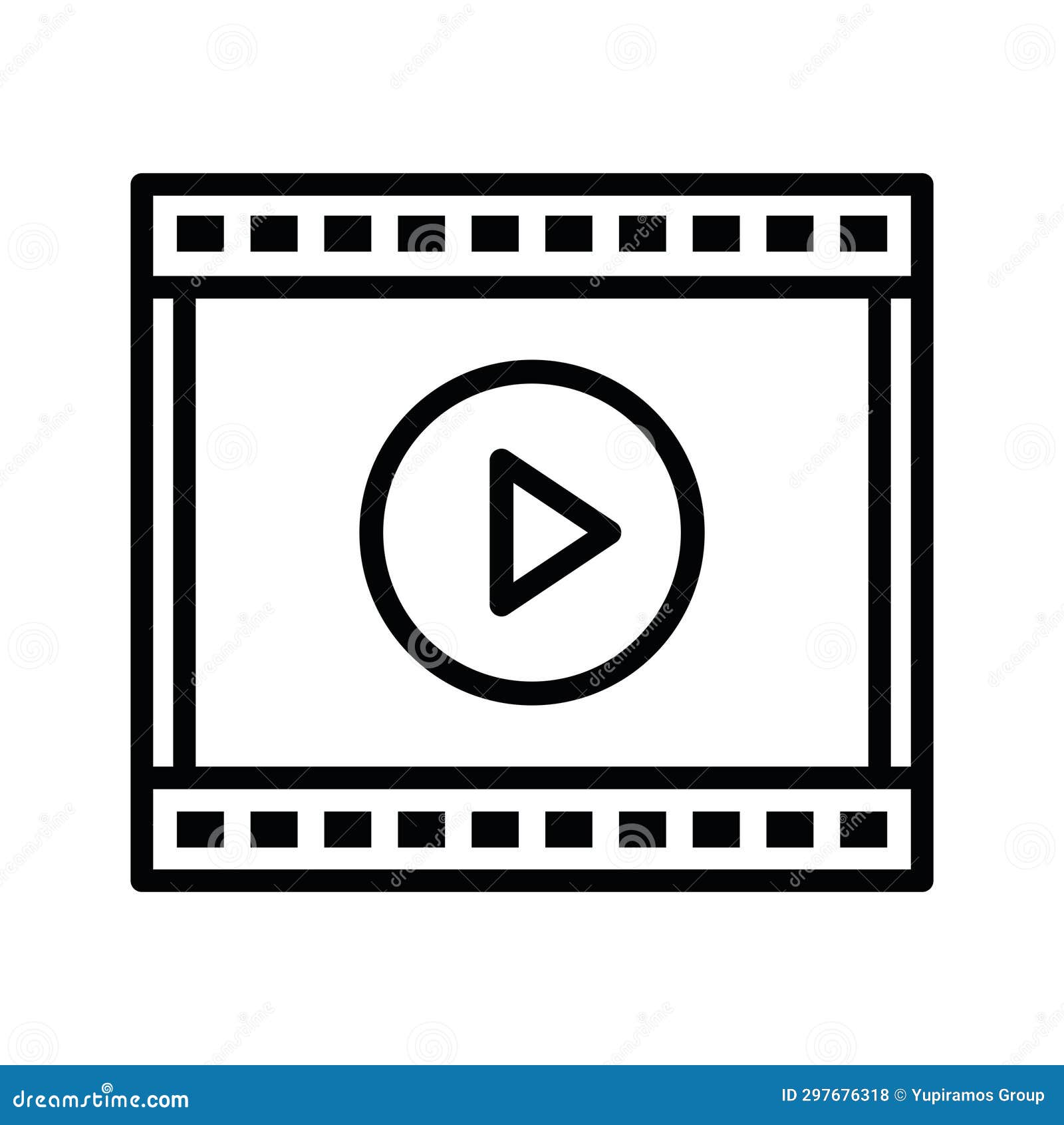 Movie player icon stock vector. Illustration of play - 297676318