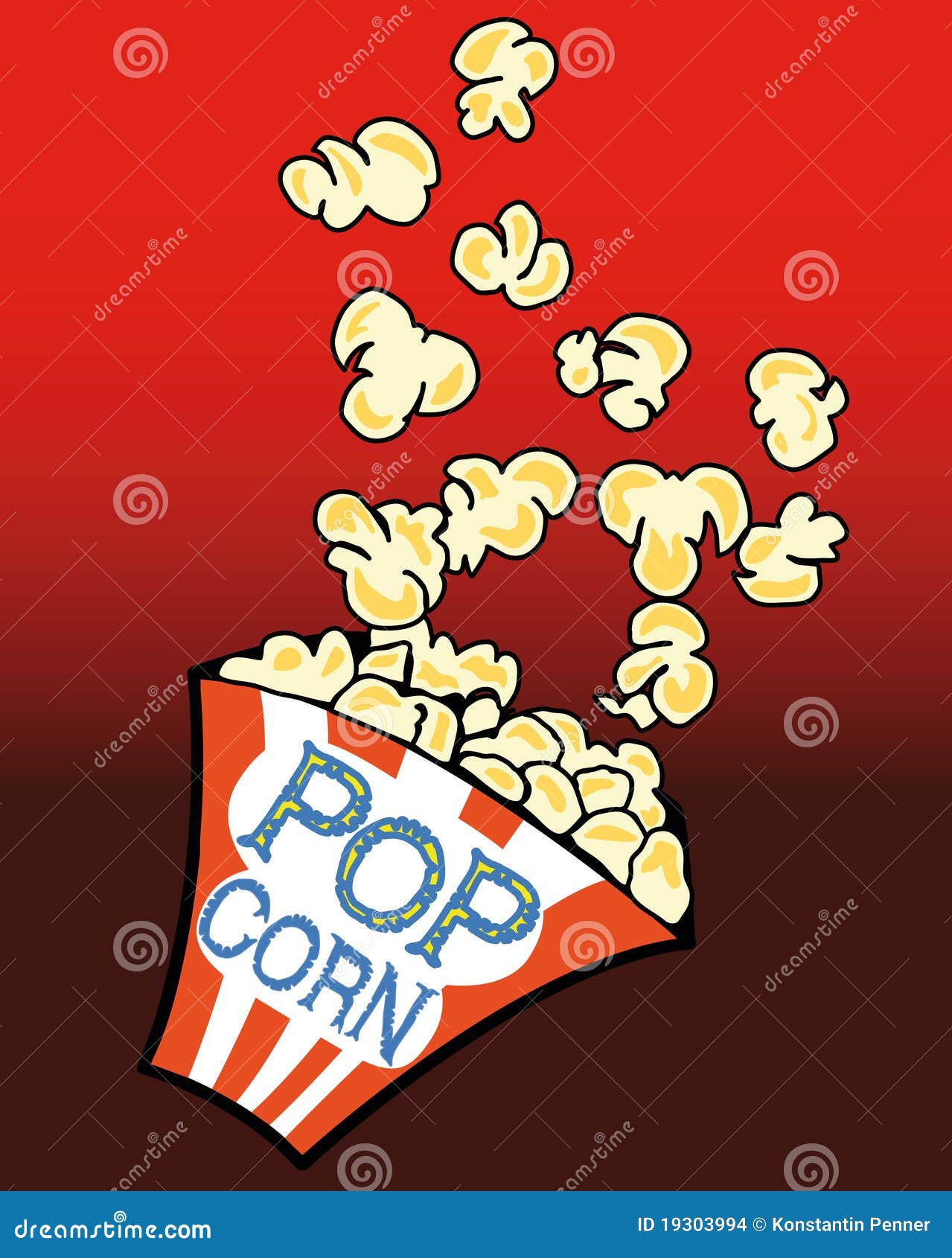 Movie Popcorn Cartoon Vector Illustration | CartoonDealer.com #19303994