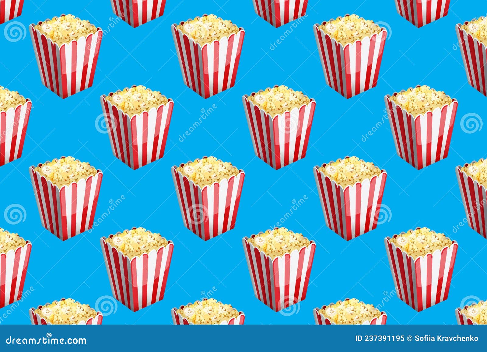 POPCORN PATTERN. Popcorn Seamless Pattern Vector Illustration. Popcorn ...