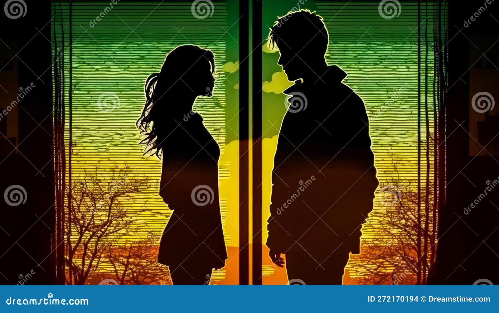 Movie Poster with Two People Standing in Front of Window. Generative AI ...