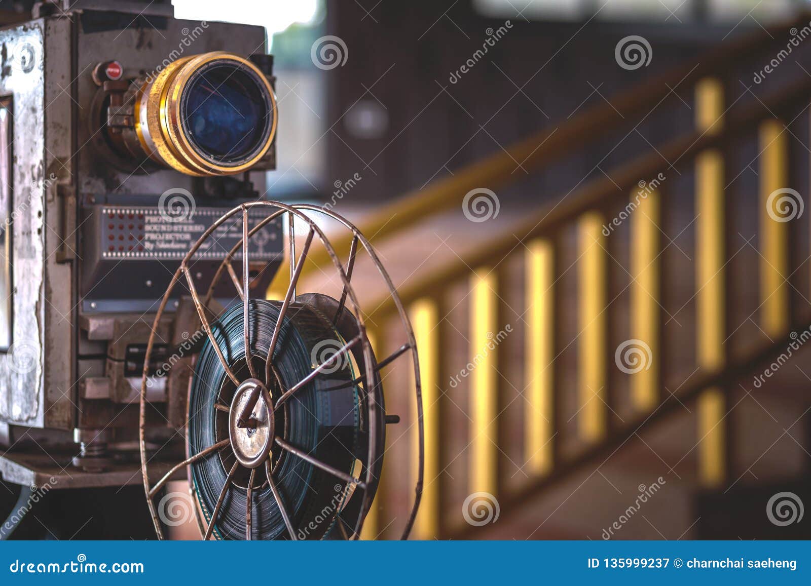 The Movie Projector with the Film Roll. Stock Image - Image of producer ...